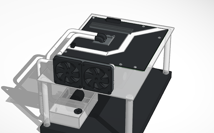 3D design PC bench - Tinkercad