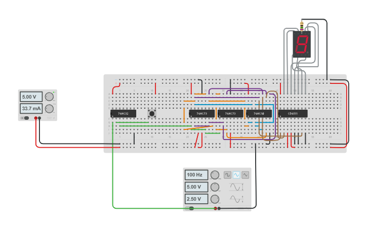 Circuit design Dice - Tinkercad