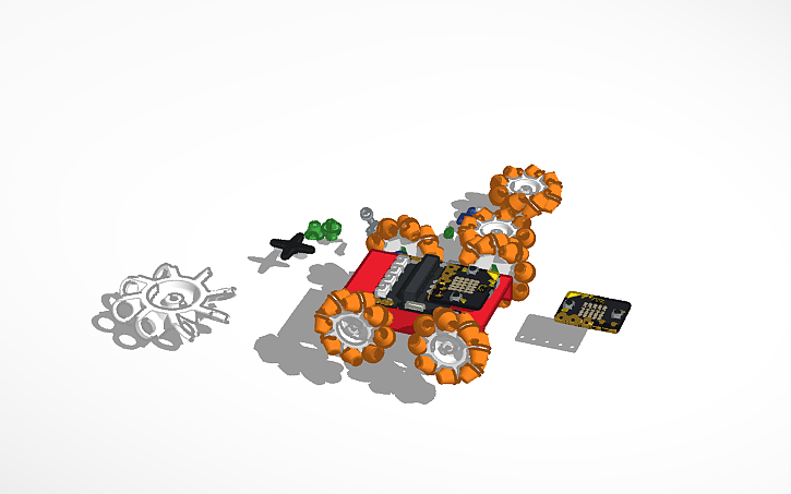 3D design Microbit Mecanum wheels - Tinkercad