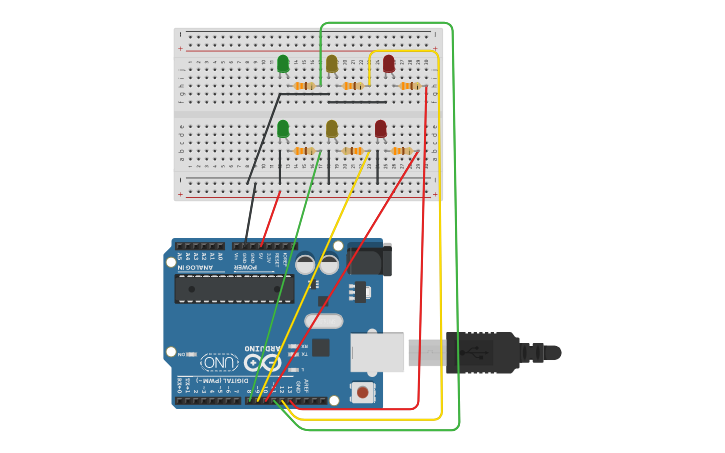 Circuit design FCS - Traffic Lights 2 - Tinkercad