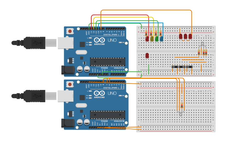 Circuit design Arduino and Breadboard - Tinkercad