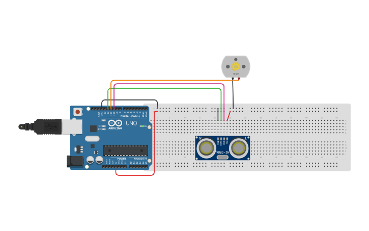 Circuit design Arduino sensor con motor Luis Domínguez - Tinkercad