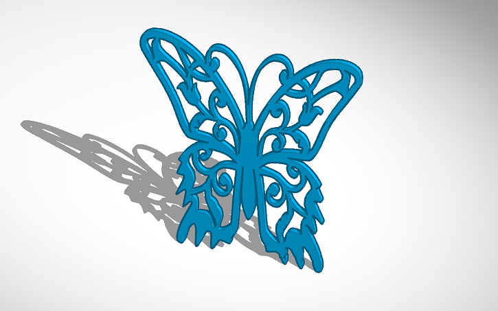 3D design butterfly - Tinkercad