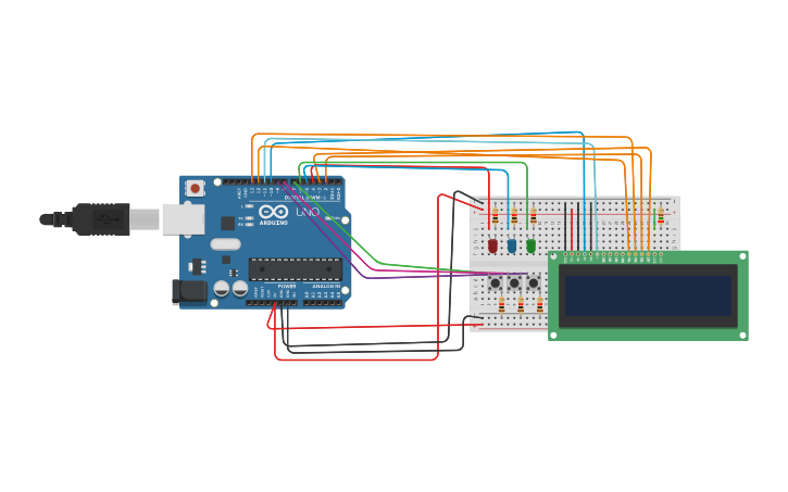 Circuit design Rock paper scissor project - Tinkercad