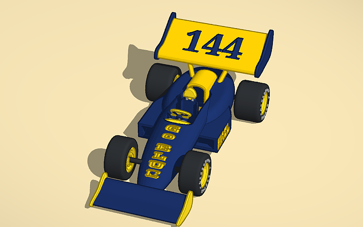 3D design Team 144 F1 Car Michigan Hail Go Blue - Tinkercad