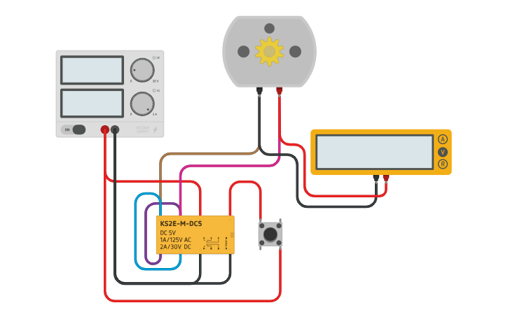 Circuit design Basic Relay DC Motor - Tinkercad