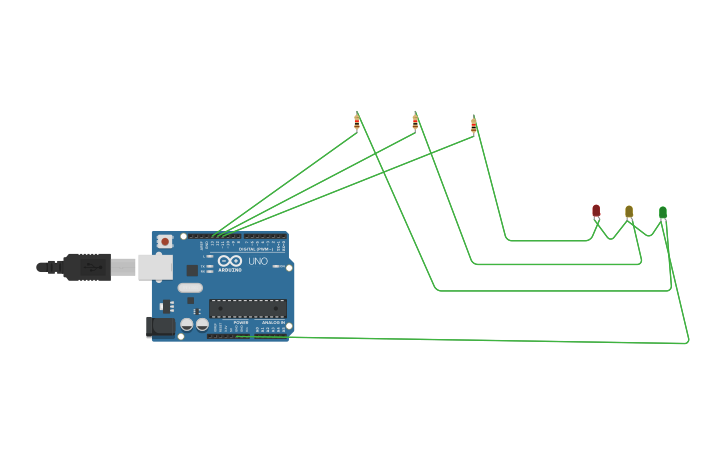 Circuit Design Traffic Light Tinkercad