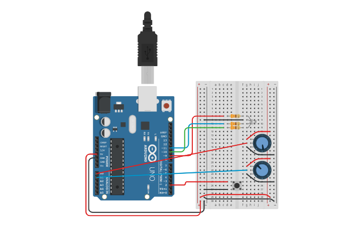 Circuit design RGB Joystick Project - Tinkercad