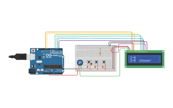 Circuit design VOTING MACHINE | Tinkercad