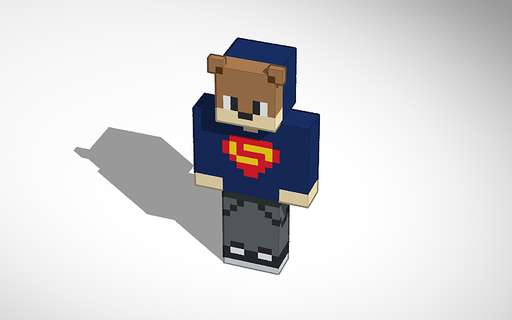 3D design Oso Superman Skin Minecraft - Tinkercad
