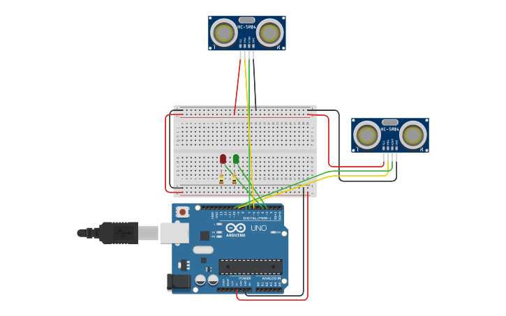 Circuit design Smart Parking System - Tinkercad