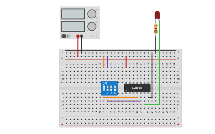 Circuit design Familiarization of NAND gate - Tinkercad