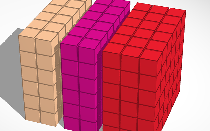 3D design Simple stack of red blocks - Tinkercad