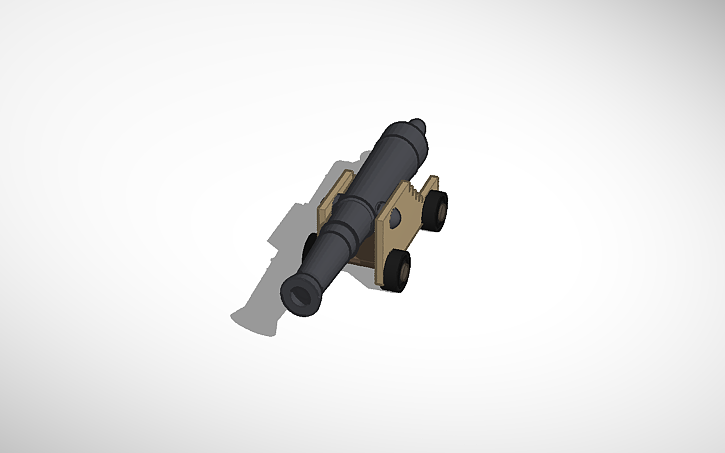 3D design 6 Pounder Medium Cannon - Tinkercad