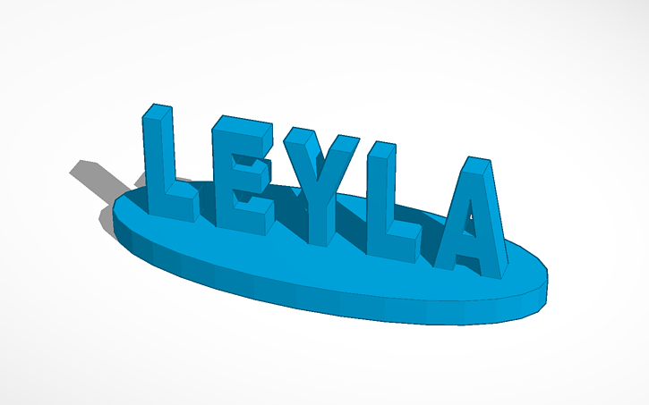 3D design desk name (leyla) - Tinkercad