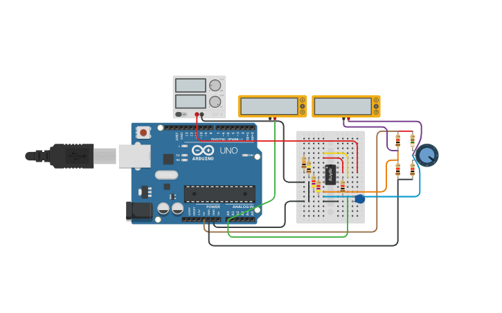 Circuit design Hallsensor | Tinkercad