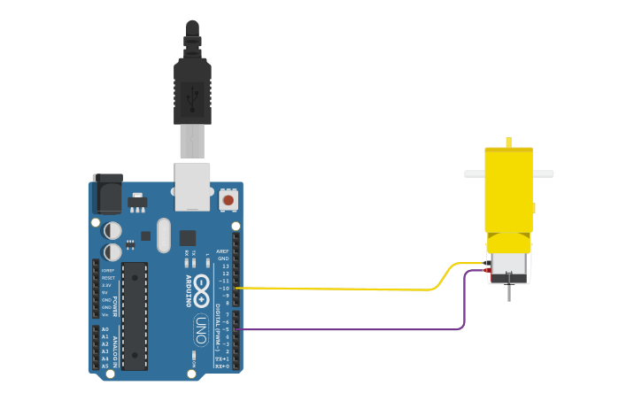 Circuit design Comment commander un moteur électrique - Tinkercad