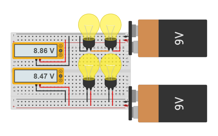 Circuit design Series Vs Parallel | Tinkercad