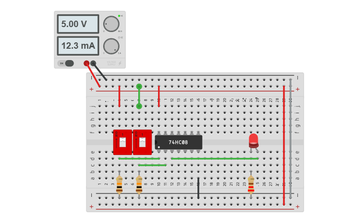 Circuit design Porta_lógica_NOT_74HC04 - Tinkercad