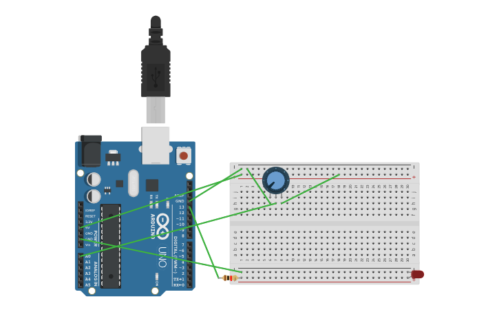Circuit design arduino lvl 2 challenge 5 - Tinkercad