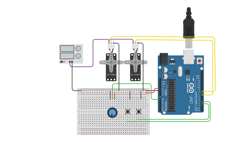 Circuit design Servo tutorial | Tinkercad