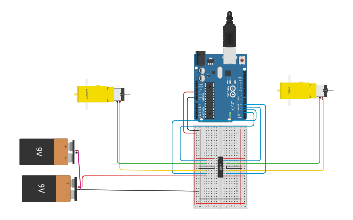 Circuit design motor driver - Tinkercad