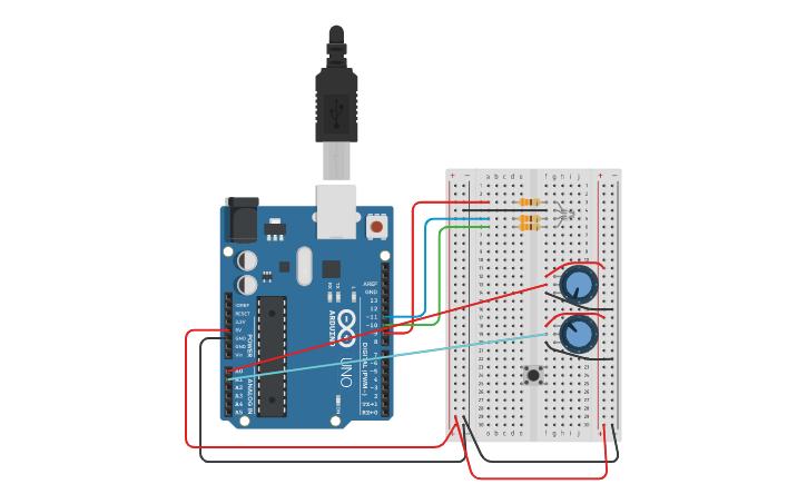 Circuit design RGB Joystick Project | Tinkercad