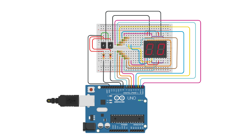Circuit design Digital Clock with BJT | Tinkercad