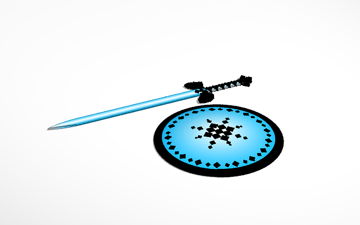 3D design Random Cool Glowy Sword and Shield - Tinkercad