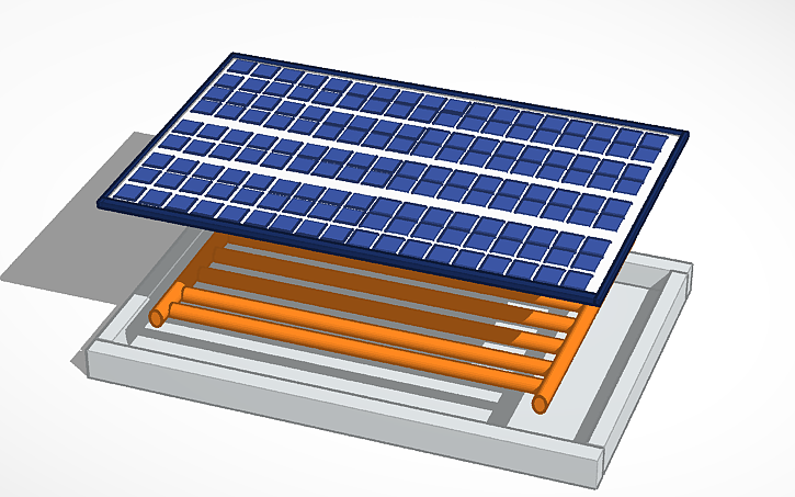 3D design Panel Solar - Tinkercad