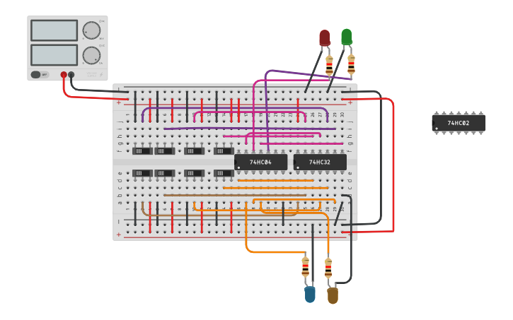 Circuit design PORTA NOR - CONTROLADOR - CI 7432 | Tinkercad