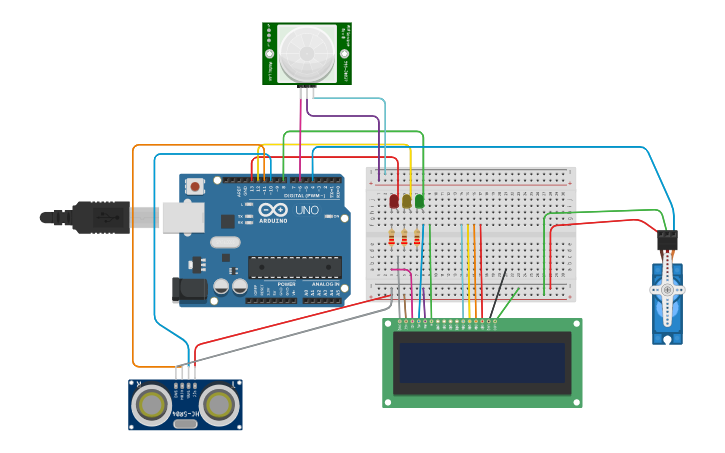 Circuit design Smart Garbage - Tinkercad