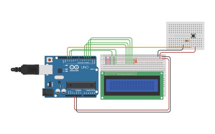Circuit design LCD Interface - Switch Case and AutoMode - Tinkercad