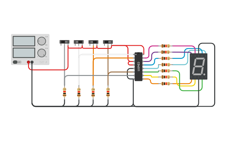 Circuit design Electronic Lab 5 Counter 4 Period 2021 | Tinkercad