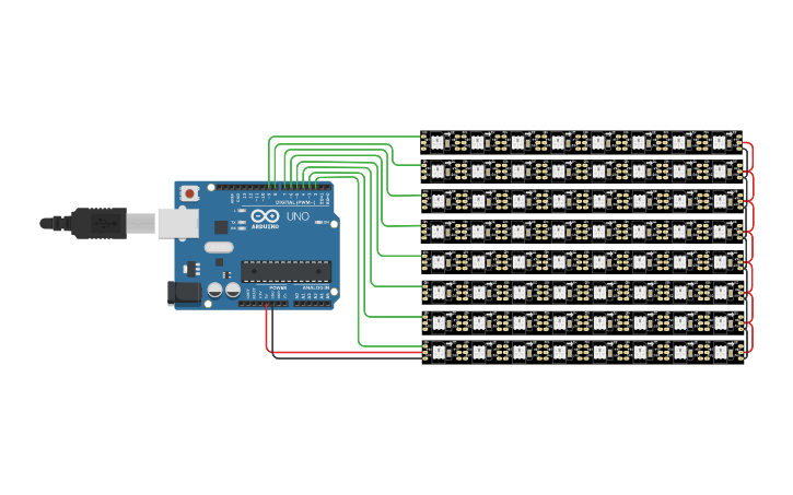 Circuit design NeoPixel 8x8 Display - Tinkercad