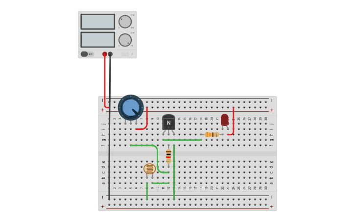 Circuit design LDR | Tinkercad
