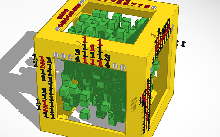 3D design Spatial Nonogram Puzzle (congrats to Kitori!) - Tinkercad
