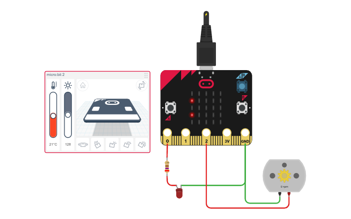 Circuit design Temperature Plus Light Sensor Controller - Tinkercad