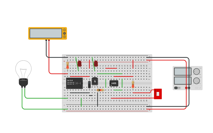 Circuit design Optoisolated relay for Raspberry PI - Tinkercad