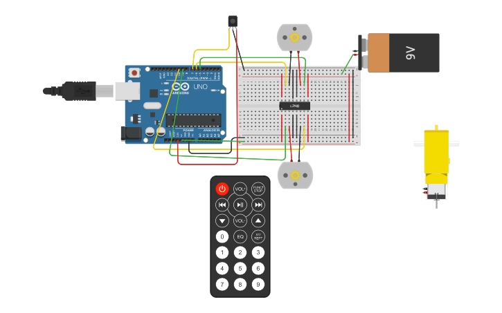 Circuit design Classroom Version #define Arduino l293d Motor driver ic ...