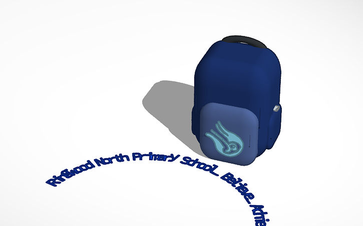 3D design RNPS (Ringwood North Primary School) school backpack - Tinkercad