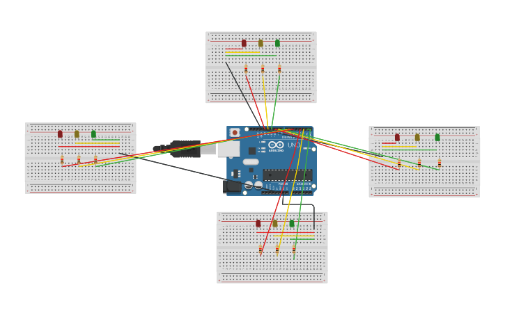 Circuit Design Traffic Controller System With 4 Way Intersection