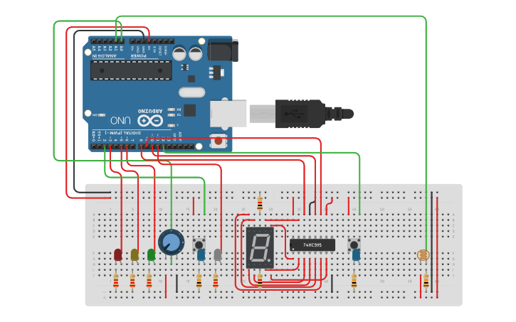 Circuit Design Interrupts Smart Traffic Light Tinkercad