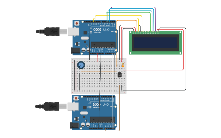 Circuit design I2C - Tinkercad