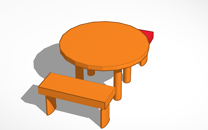 3D design Table and benches | Tinkercad
