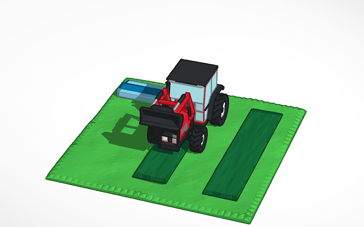 3D design tractor with disc mower - Tinkercad