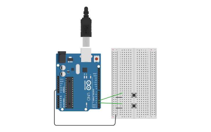 Circuit design Counting to 10 with INTERRUPTS | Tinkercad
