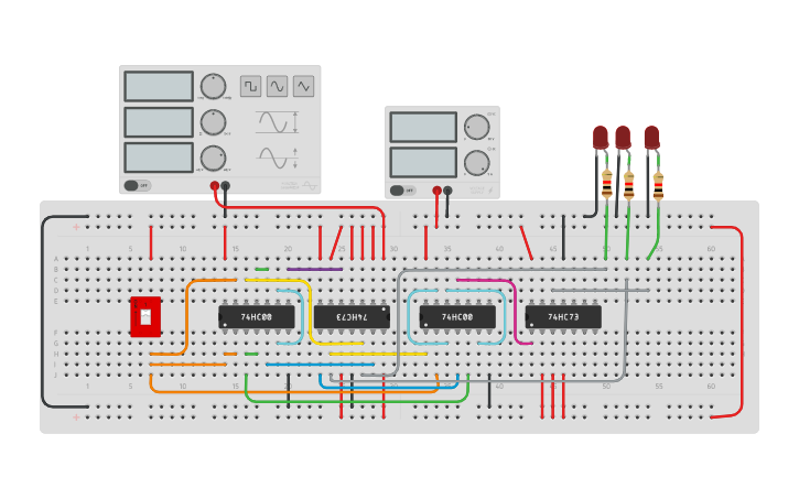 Circuit Design 3bit Asynchronous Up Down Counter Tinkercad