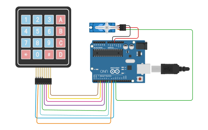 Circuit Design Keypad Controlled Servo Tinkercad