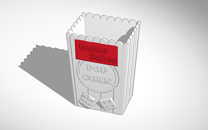 3D design Bunco Popcorn Container - Tinkercad